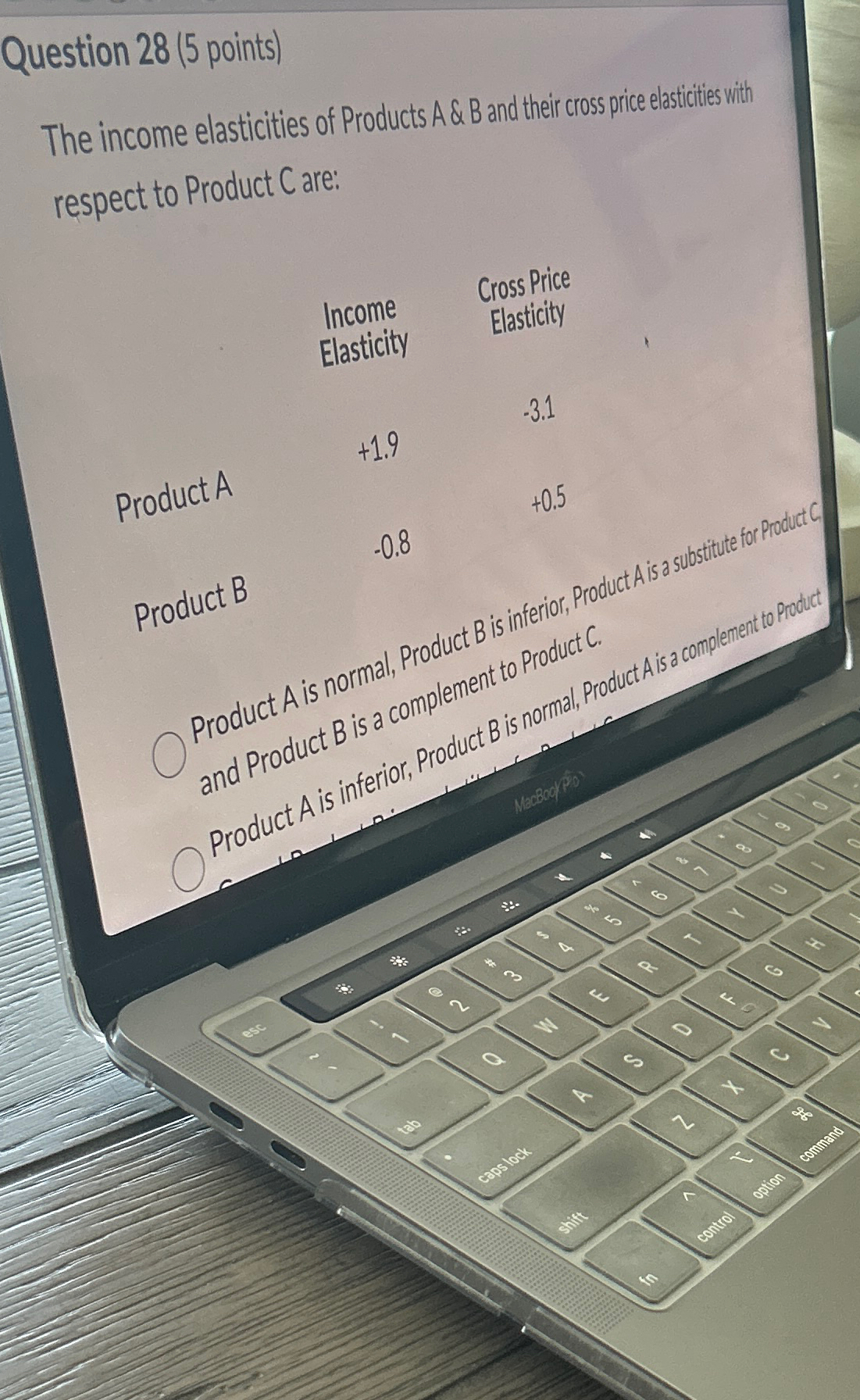 Solved Question 28(5 ﻿points)The income elasticities of | Chegg.com