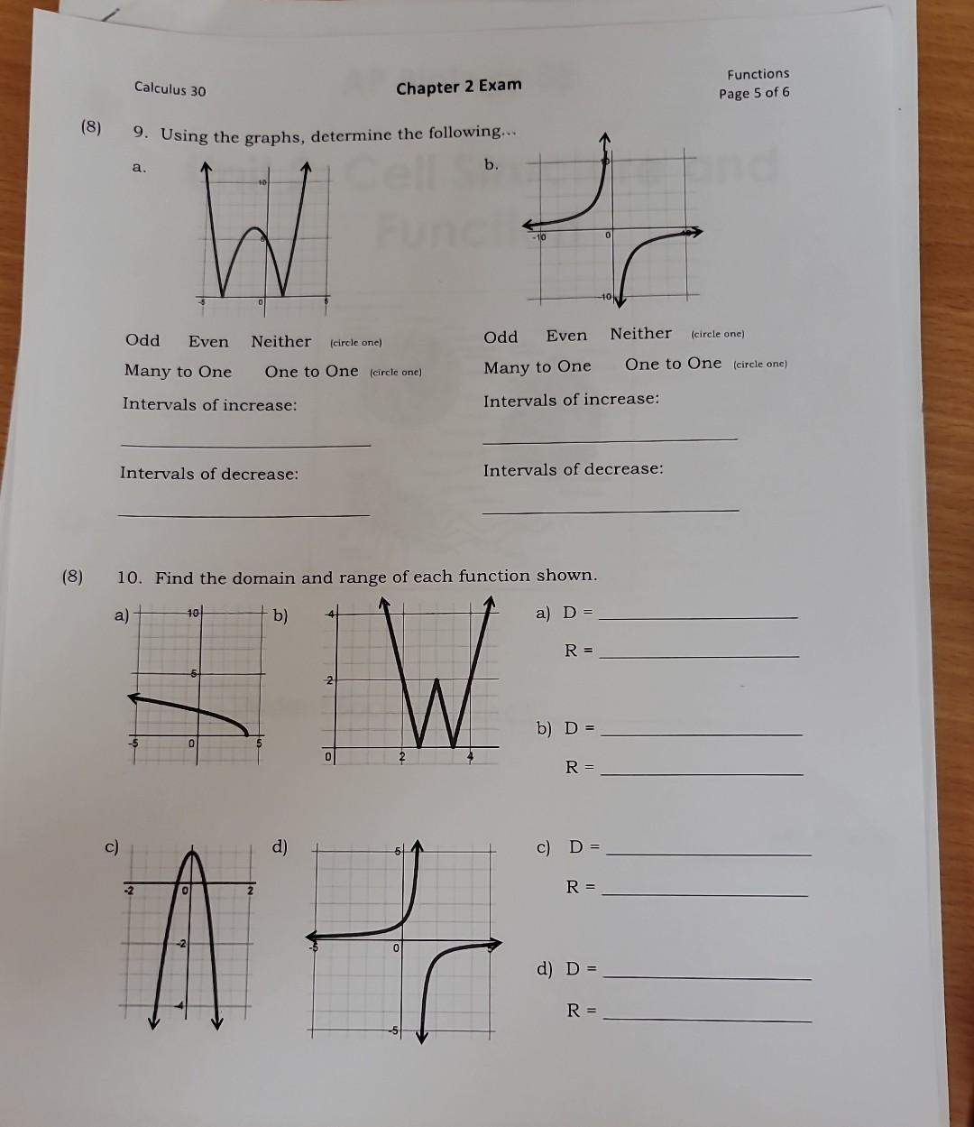 Solved 9. Using the graphs, determine the following. a. b. | Chegg.com