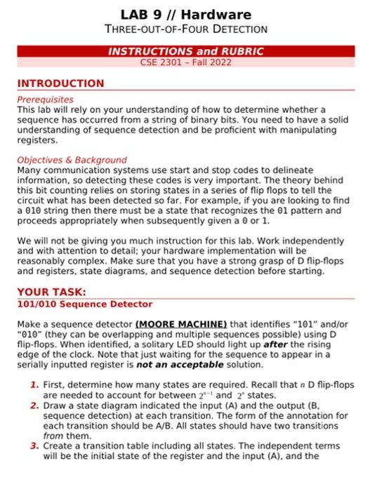 READ THE QUESTION CAREFULLY, CREATE THE 101/010 | Chegg.com