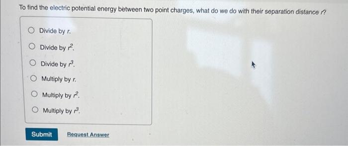 Solved To find the electric potential energy between two | Chegg.com