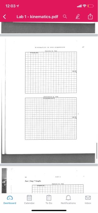 12:03 Lab 1 - kinematics.pdf Q KINEMATICS IN ONE | Chegg.com