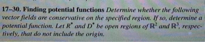Solved 17–30. Finding potential functions Determine whether | Chegg.com