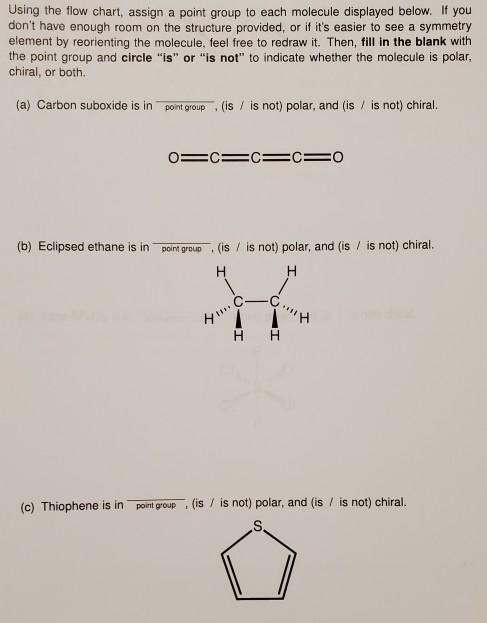 Solved Using the flow chart, assign a point group to each | Chegg.com