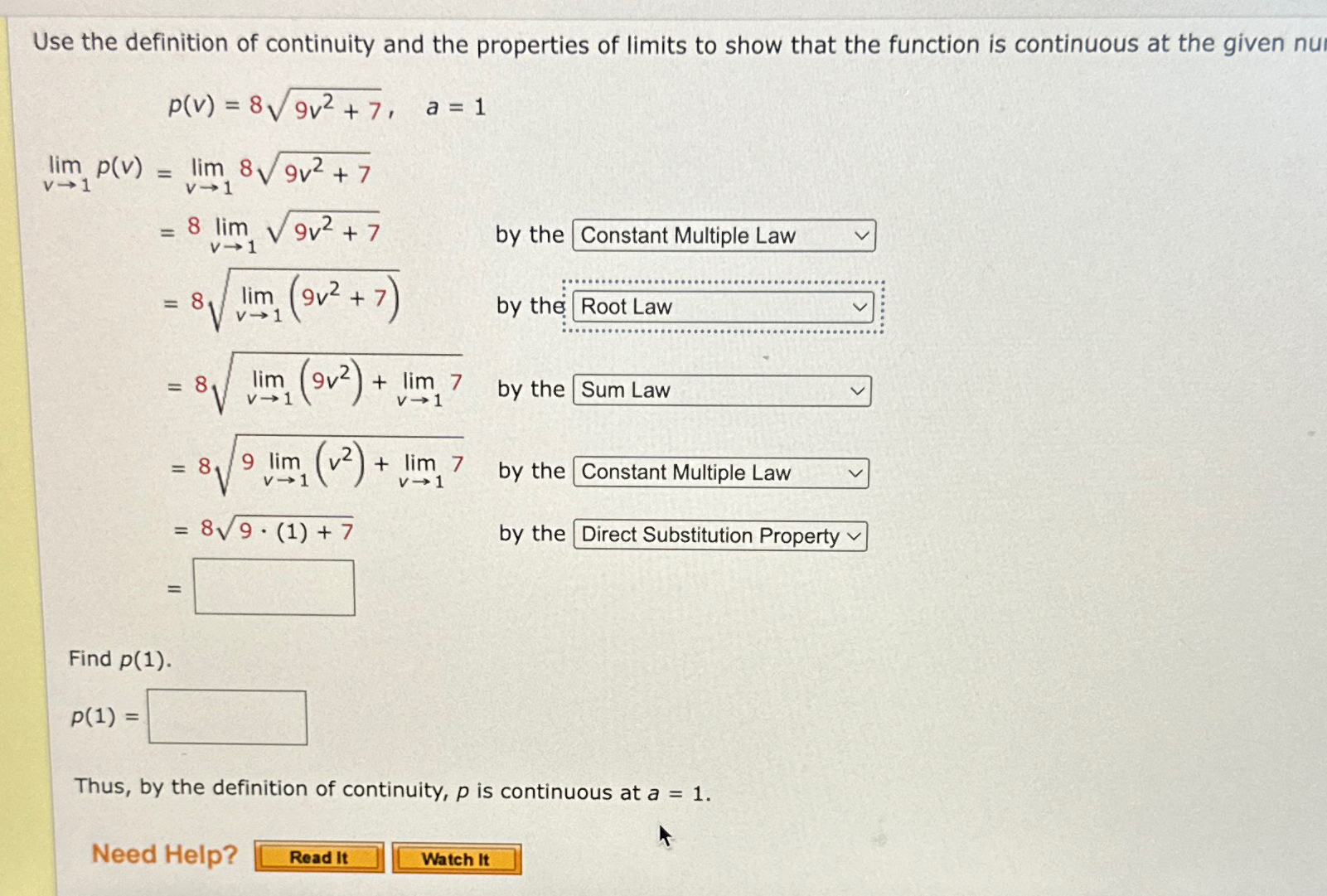 Solved Use the definition of continuity and the properties | Chegg.com
