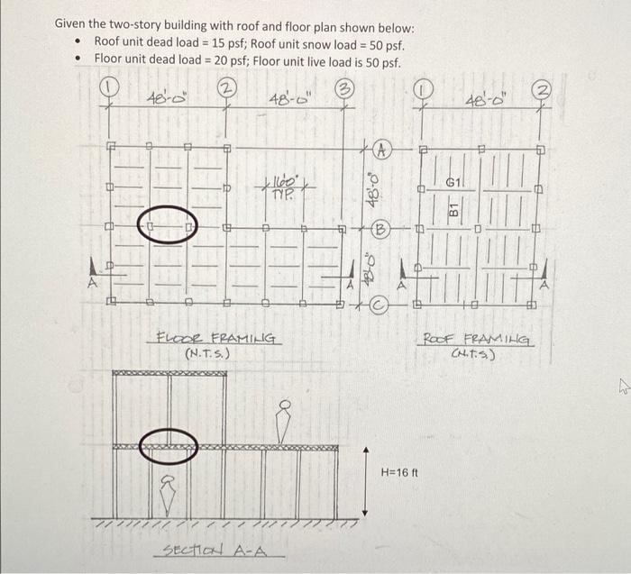 Solved Given the two-story building with roof and floor plan | Chegg.com