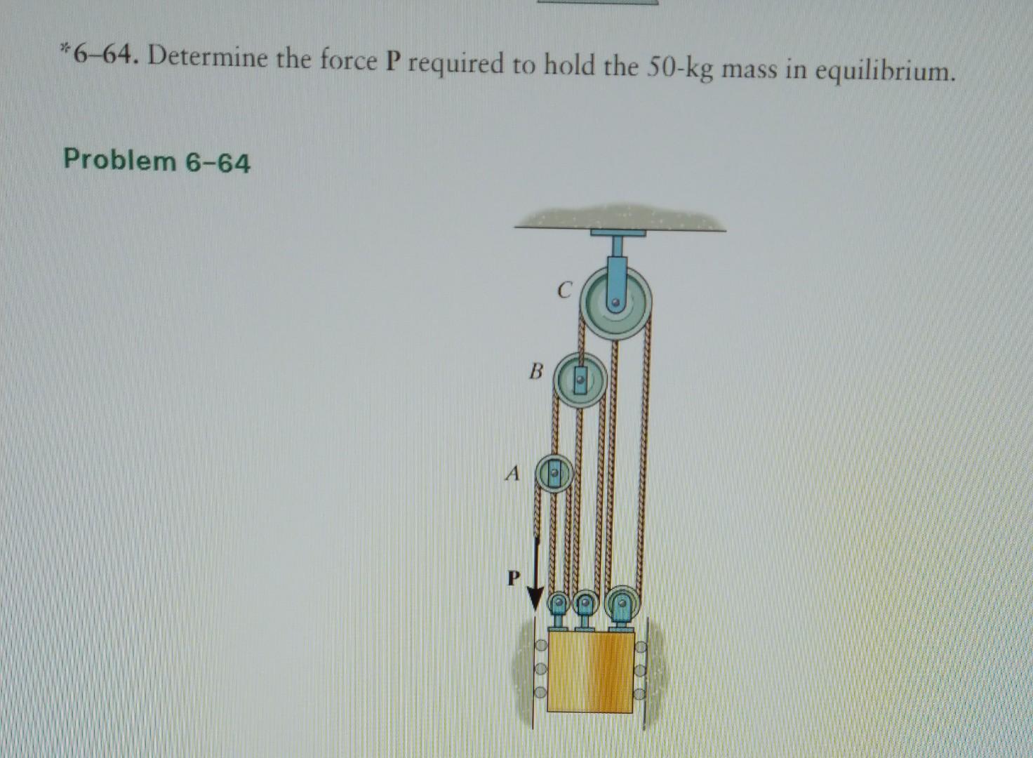 Solved "6-64. Determine the force P required to hold the | Chegg.com