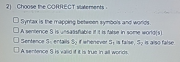 Solved Choose the CORRECT statements -Syntax is the mapping | Chegg.com