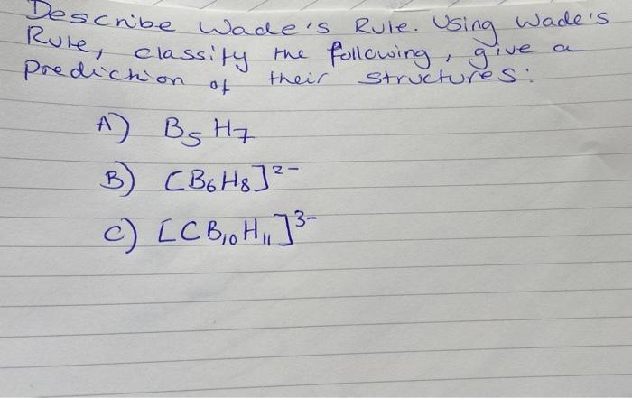 Solved Describe Wade's Rule. Rule. Using Wade's a Rule, | Chegg.com