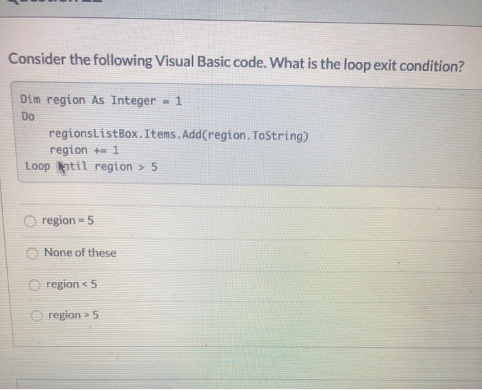 Solved Consider the following Visual Basic code. What is the | Chegg.com