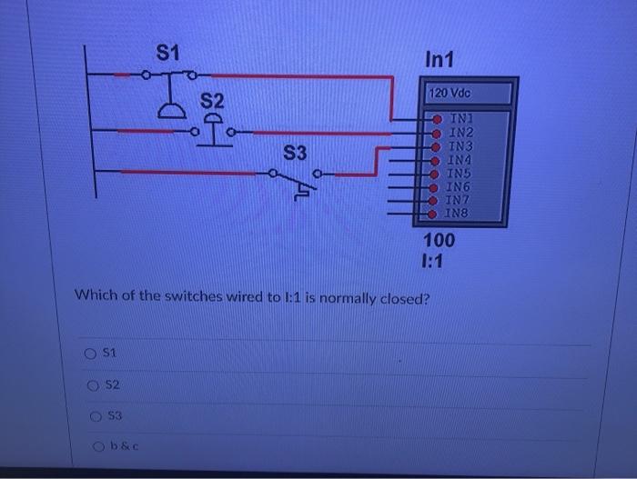 Solved S1 In1 120 Vdc S2 ID- oto S3 IN] IN2 IN3 INA IN5 IN6 | Chegg.com