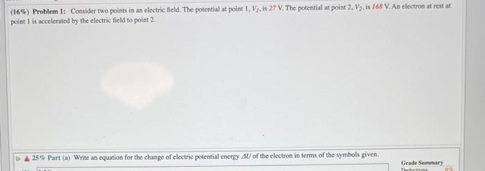 Solved (16\%) Problem 1: Consider two points in an electric | Chegg.com