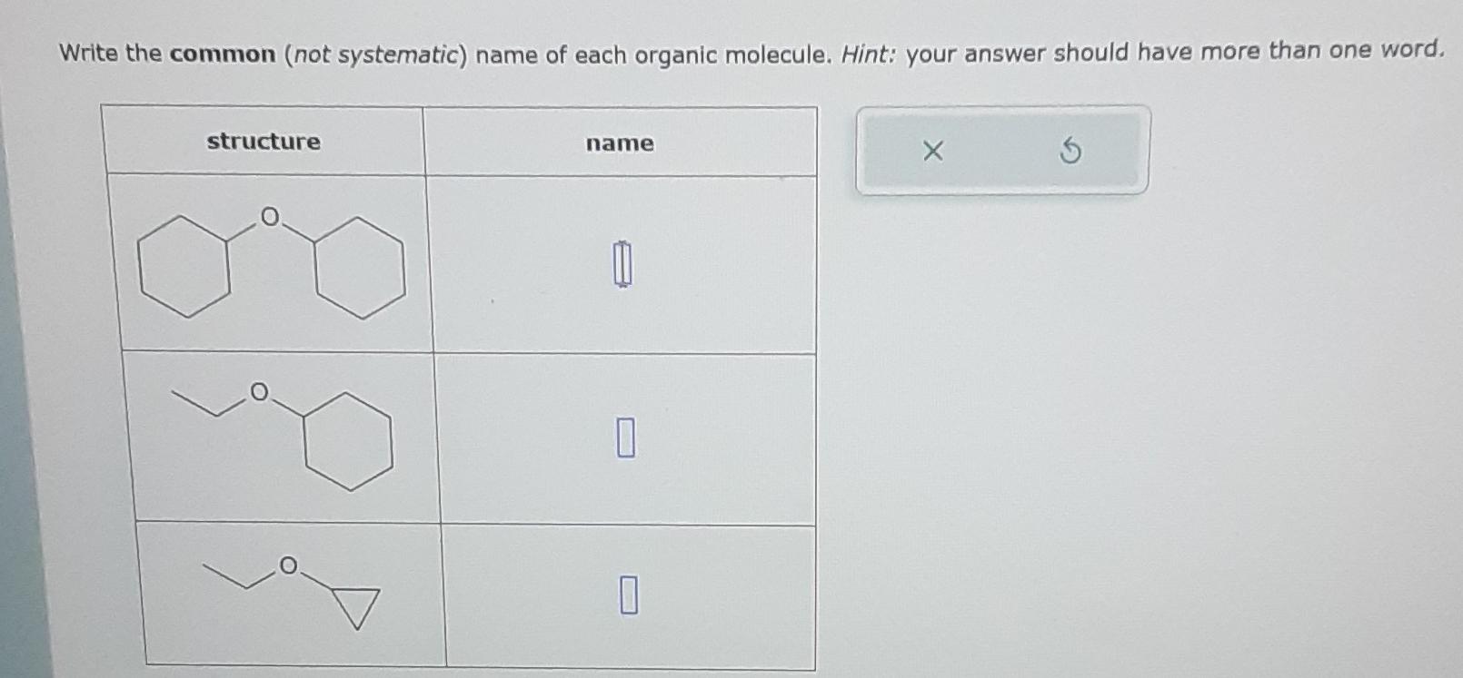 Solved Write the common (not systematic) name of each | Chegg.com
