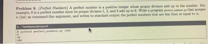 Solved Problems Problem 9. (Perfect Numbers) Write a program | Chegg.com