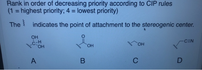 Solved Rank In Order Of Decreasing Priority According To Cip