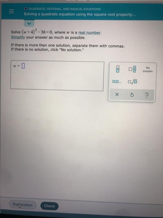 Solved QUADRATIC RATIONAL, AND RADICAL EQUATIONS Solving a | Chegg.com