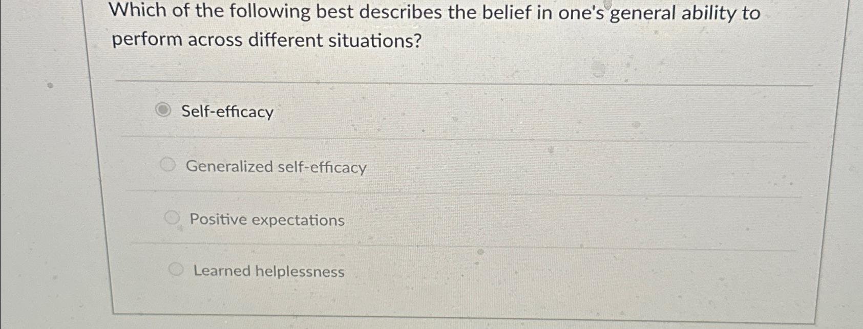 Solved Which of the following best describes the belief in | Chegg.com