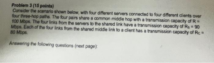 Solved Problem 3 (15 points) Consider the scenario shown | Chegg.com Solved Problem 3 (15 points) Consider the scenario shown | Chegg.com