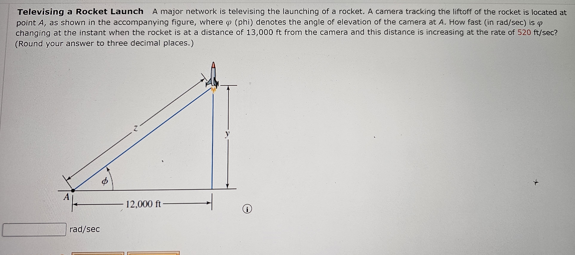 Televising a Rocket Launch A major network is | Chegg.com