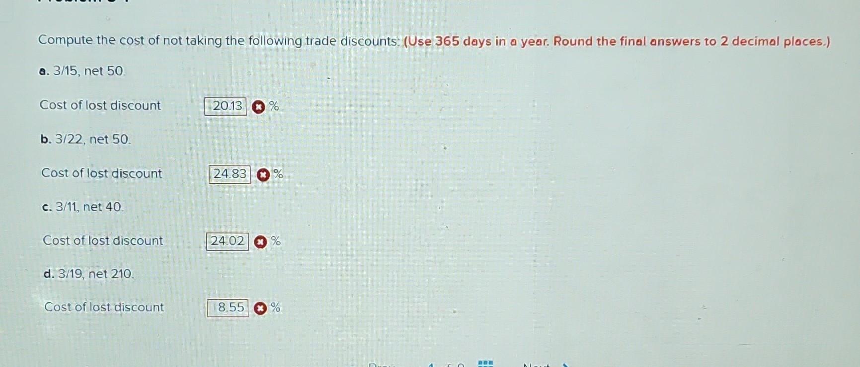 Solved Compute the cost of not taking the following trade | Chegg.com