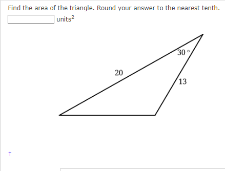 Solved Find the area of the triangle. Round your answer to | Chegg.com