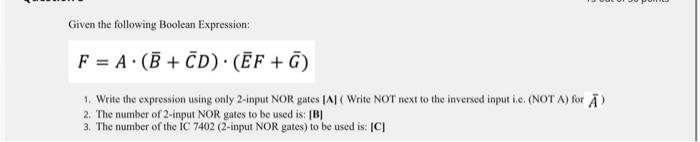 Solved Given the following Boolean Expression: | Chegg.com