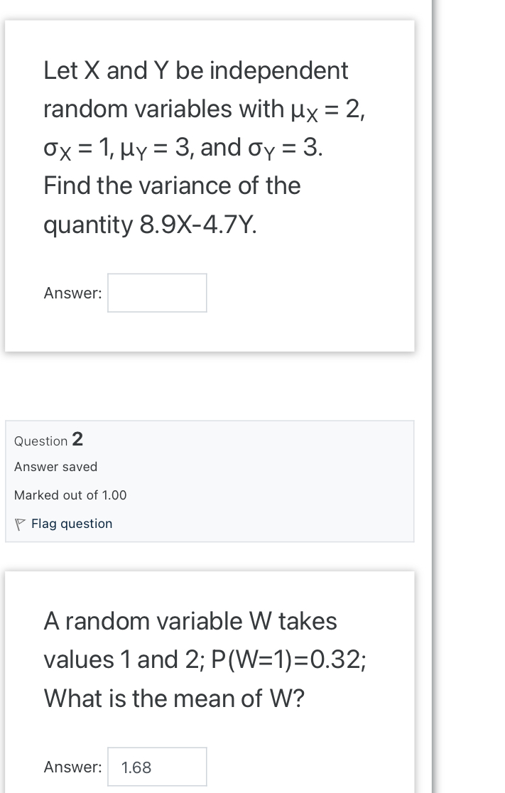 Solved Let x ﻿and Y ﻿be independent random variables with | Chegg.com