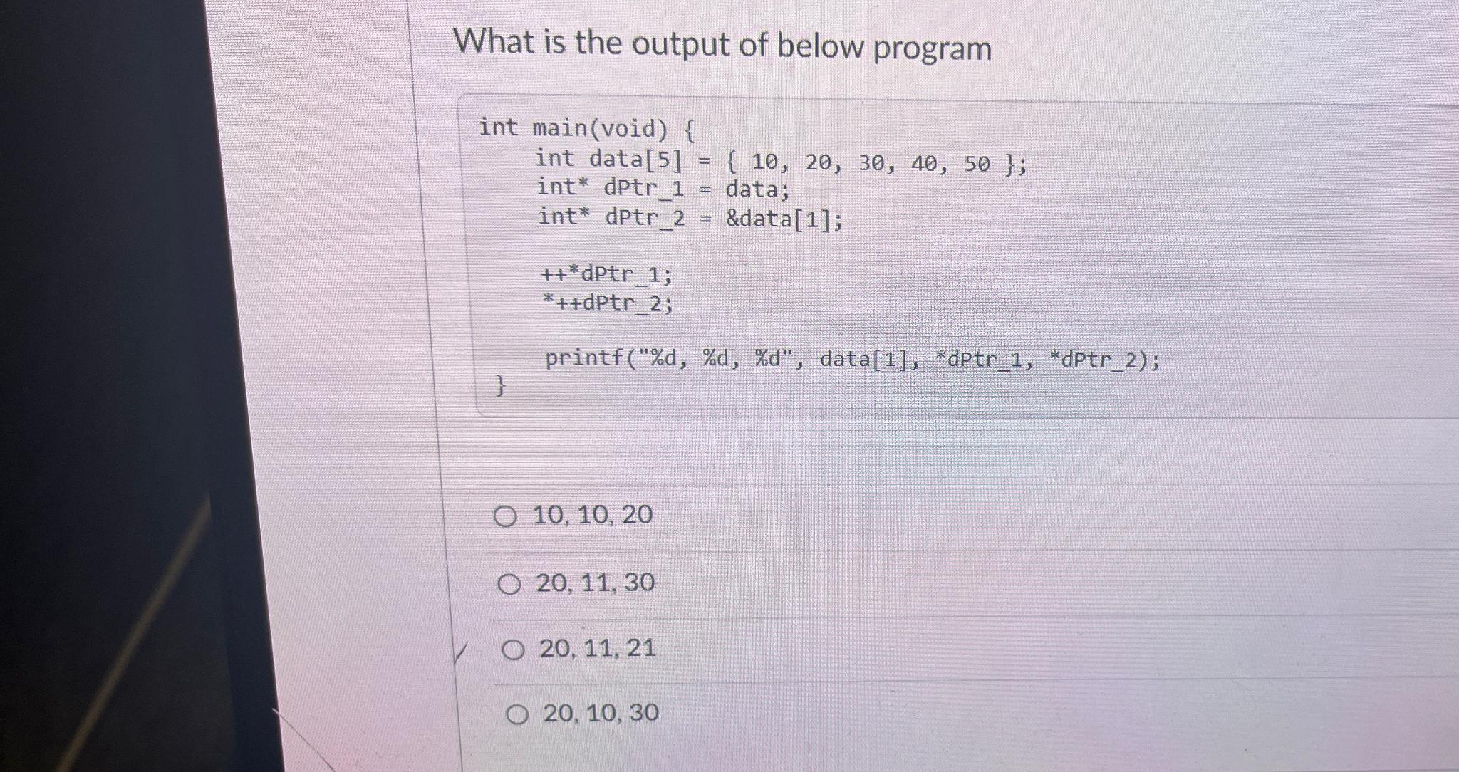 Solved What is the output of below programint | Chegg.com