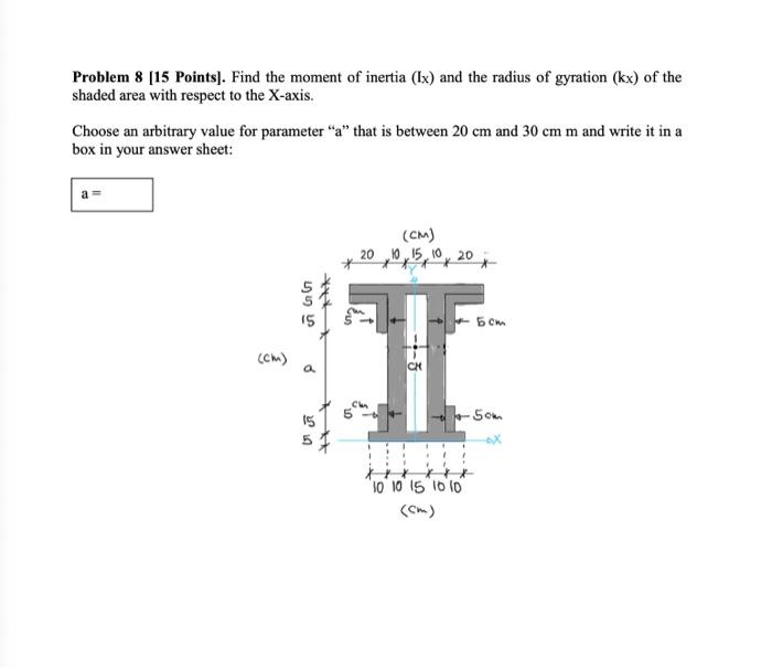 Solved Problem 8 [15 Points). Find the moment of inertia | Chegg.com