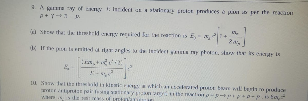 Solved A gamma ray of energy E ﻿incident on a stationary | Chegg.com