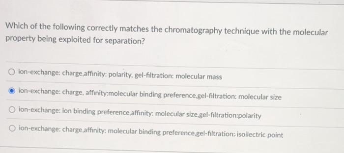 Solved Which of the following correctly matches the | Chegg.com