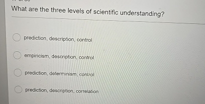 Solved What are the three levels of scientific | Chegg.com