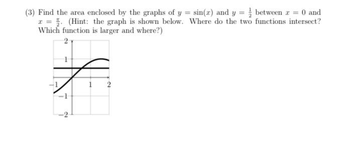 Solved (3) Find the area enclosed by the graphs of y = | Chegg.com