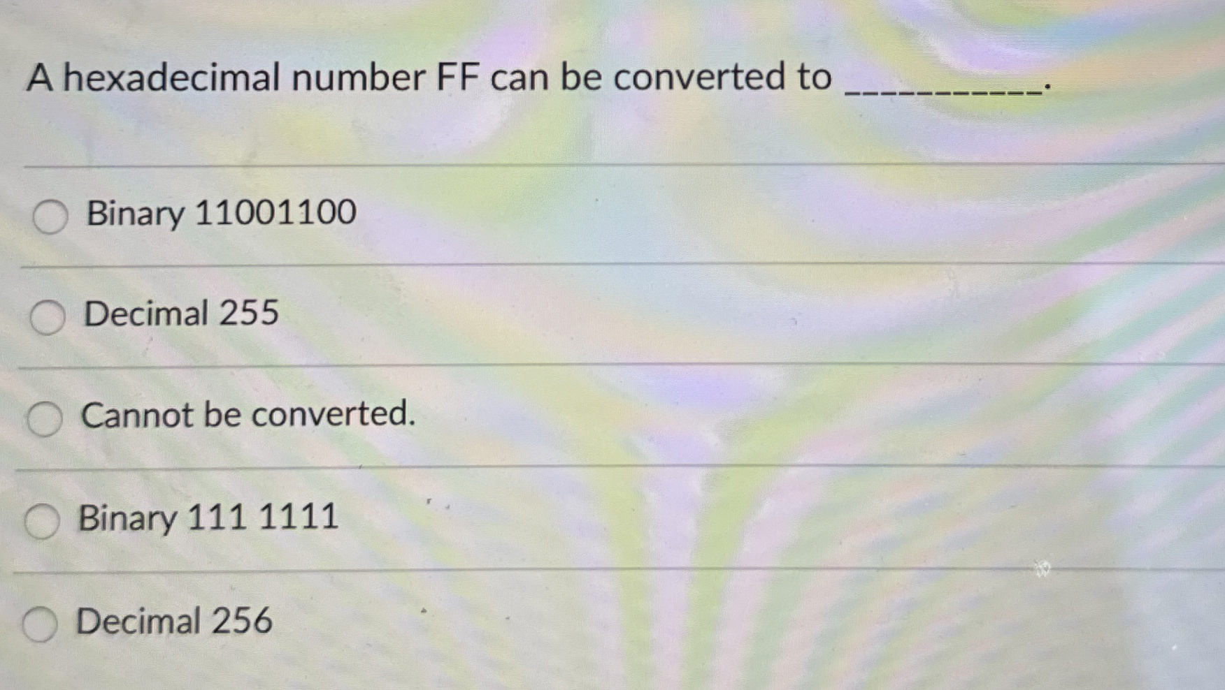 Solved A hexadecimal number FF can be converted to q,Binary | Chegg.com
