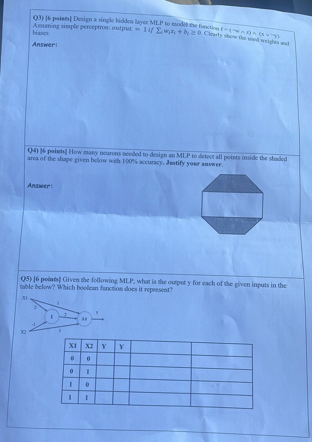 Solved Q3 6 points design A Single Hidden Layer Mlp To