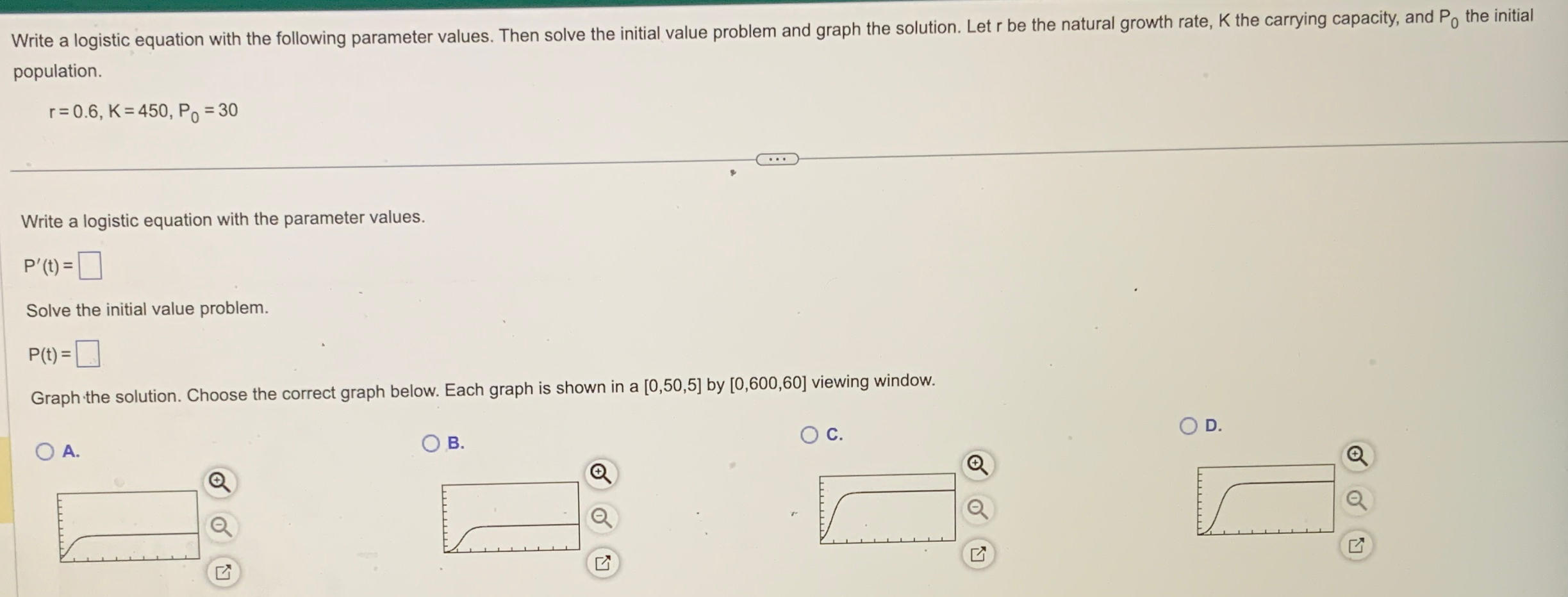 Solved Write a logistic equation with the following | Chegg.com