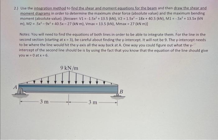 Solved Use the integration method to find the shear and | Chegg.com