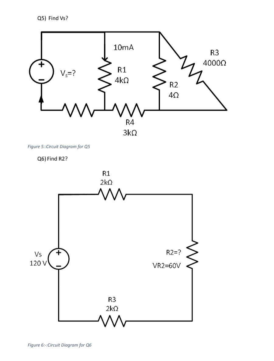 Figure 5::Circuit Diagram for Q5Q6) ﻿Find R2? | Chegg.com