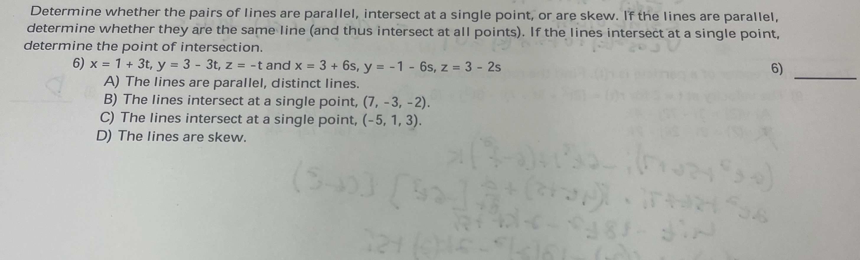 Solved Determine whether the pairs of lines are parallel, | Chegg.com