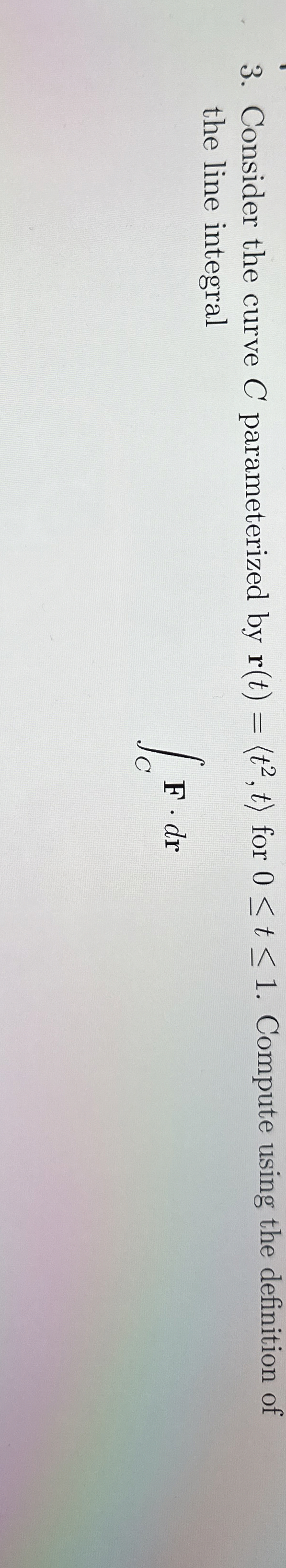 Solved Consider the curve C ﻿parameterized by r(t)=(:t2,t:) | Chegg.com