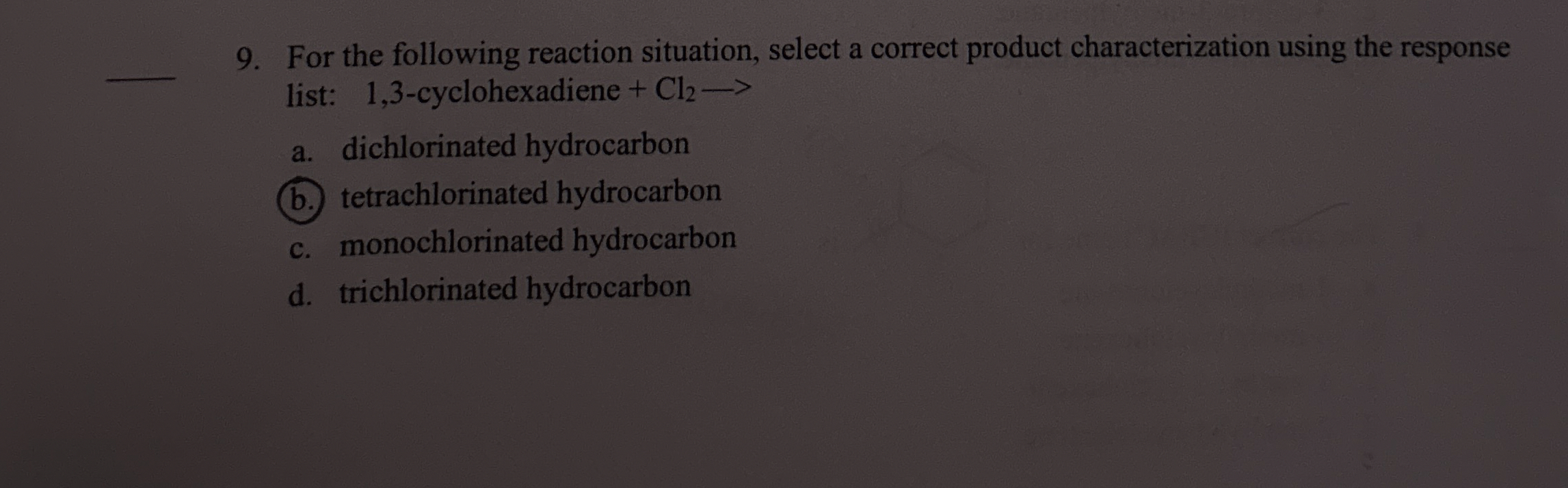Solved For the following reaction situation, select a | Chegg.com