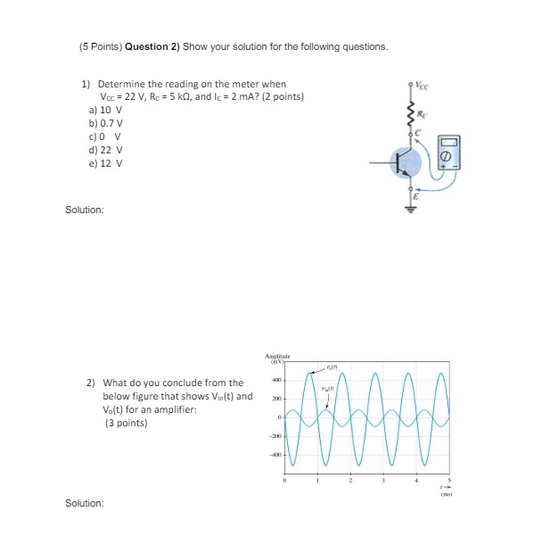 Solved (5 ﻿Points) ﻿Question 2) ﻿Show your solution for the | Chegg.com