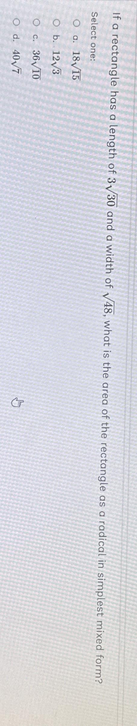 Solved If a rectangle has a length of 3302 ﻿and a width of | Chegg.com