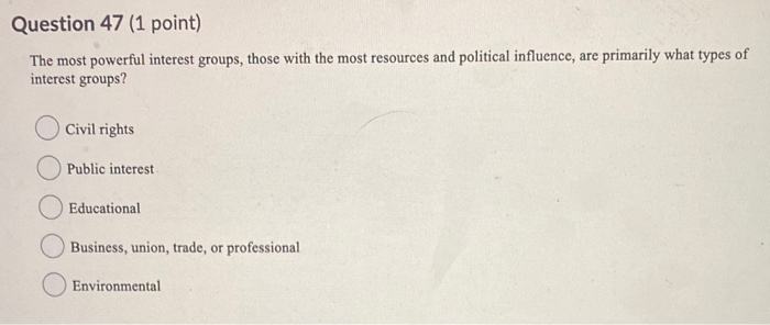 Solved Question 47 (1 point) The most powerful interest | Chegg.com