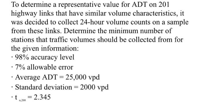 Solved To determine a representative value for ADT on 201 | Chegg.com