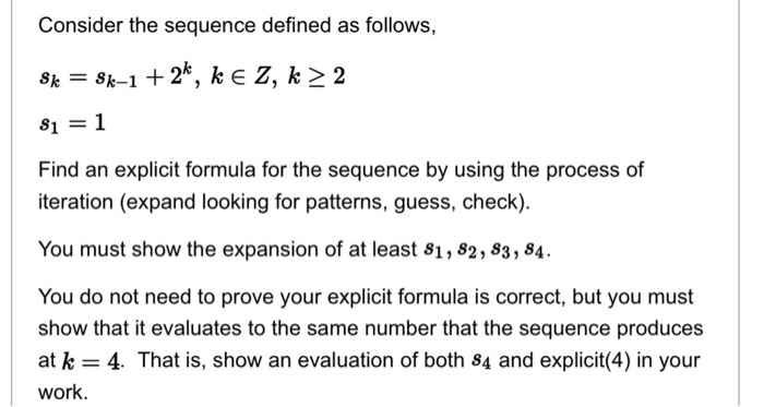 Solved Consider the sequence defined as follows, Sk = Sk-1 + | Chegg.com