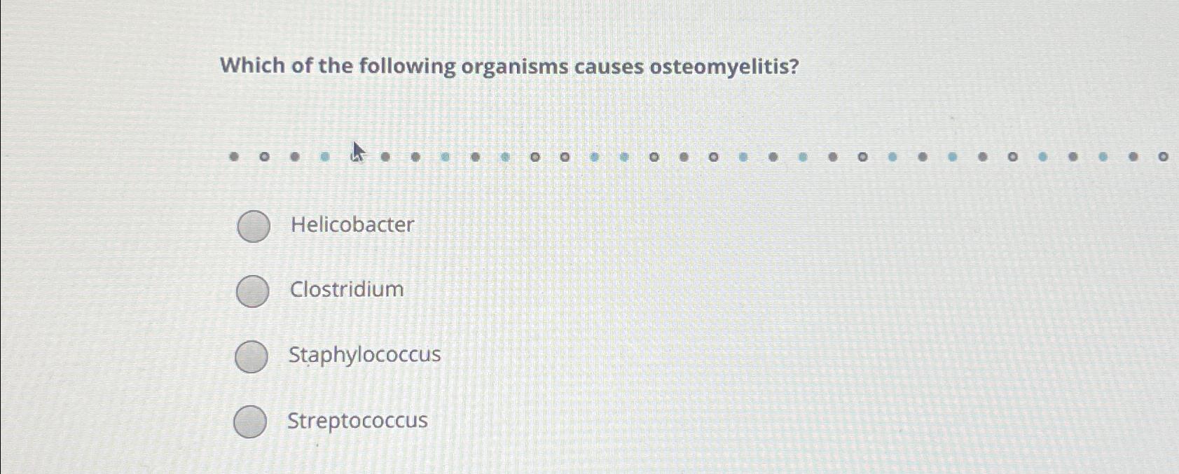 Solved Which of the following organisms causes | Chegg.com
