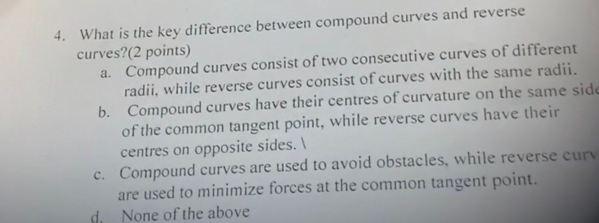 Solved What is the key difference between compound curves | Chegg.com
