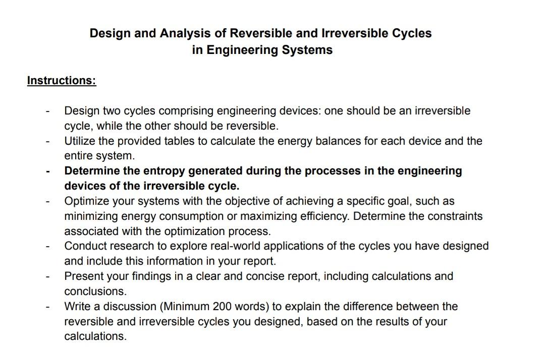 Solved Design and Analysis of Reversible and Irreversible | Chegg.com