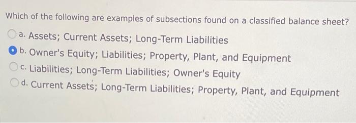 Solved Which of the following are examples of subsections | Chegg.com