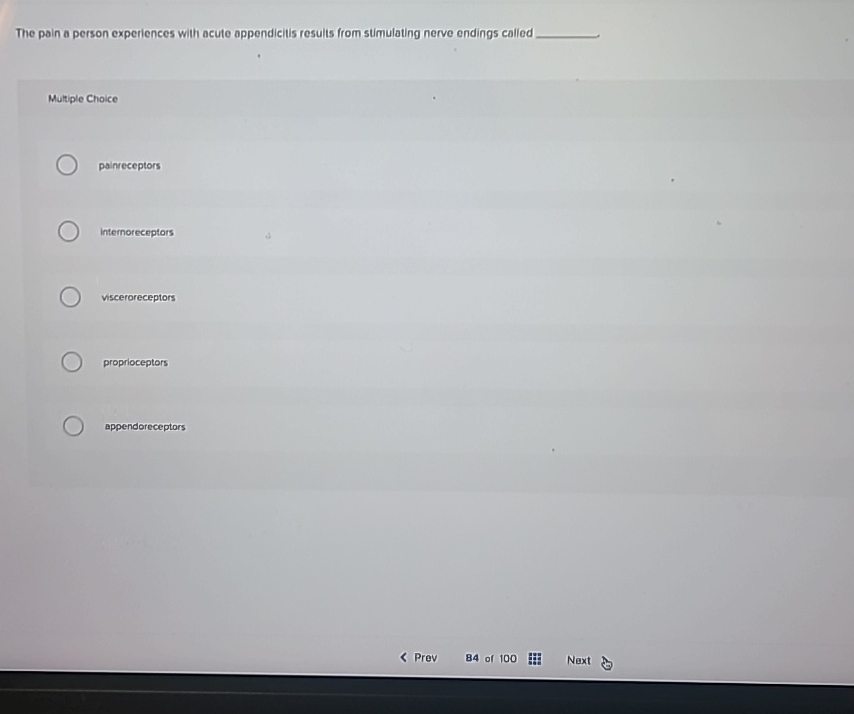 Solved The pain a person experiences with acute appendicitis | Chegg.com